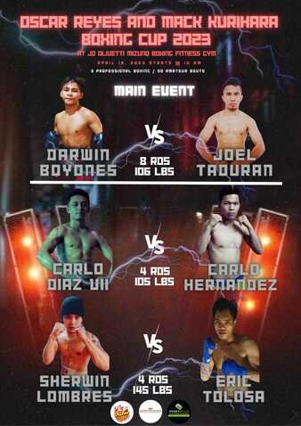 Darwin Boyones vs. Joel Taduran, Oscar Reyes and Mack Kurihara Boxing ...