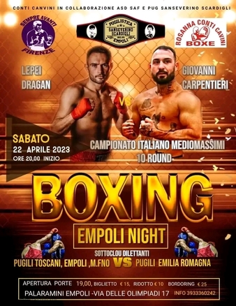 Dragan Lepei vs. Giovanni Carpentieri, Empoli Boxing Night | Boxing ...