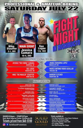 Jessica Camara vs. Joana Lopez, Fight Night in Richibucto | Boxing Bout ...