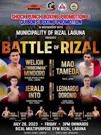 Weljon Mindoro vs. Mao Tameda, Battle of Rizal | Boxing Bout | Tapology