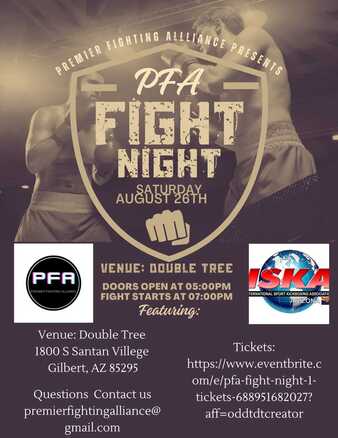 PFA: Fight Night | Muay Thai Event | Tapology