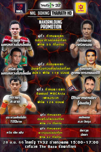 Theepakorn Pankasem vs. Teerapong Dee, Saart vs. Dharmender | Boxing ...