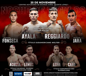 Leandro Fonseca vs. Nicolas Ezequiel Jara, Ayala vs. Reggiardo | Boxing ...