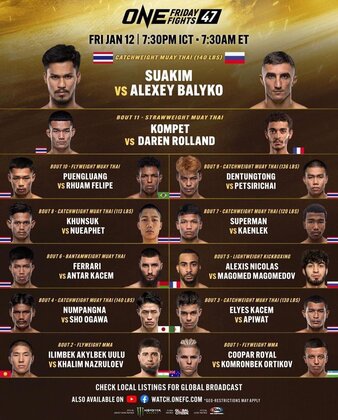 One Friday Fights 47 | Muay Thai, MMA, & Kickboxing Event | Tapology