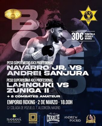 Jose Luis Navarro Jr. vs. Andrei Sanjura, Boxeo | Boxing Bout | Tapology