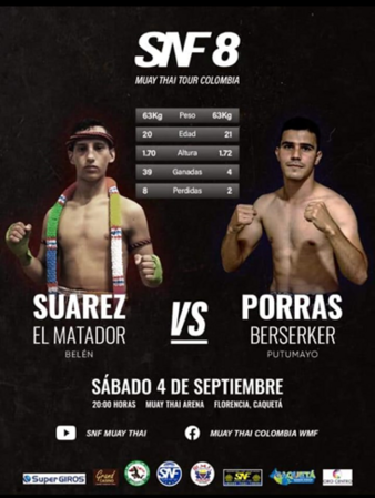 Rodrigo Suarez vs. Sebastian Porras, Saturday Night Fight | Muay Thai ...