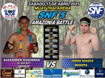 John Susunaga vs. Jorge Riascos, Saturday Night Fight | Muay Thai Bout ...