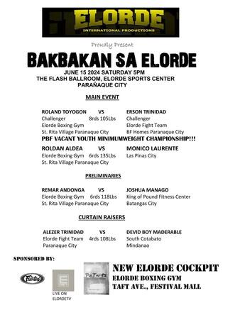 Bakbakan sa Elorde | Boxing Event | Tapology