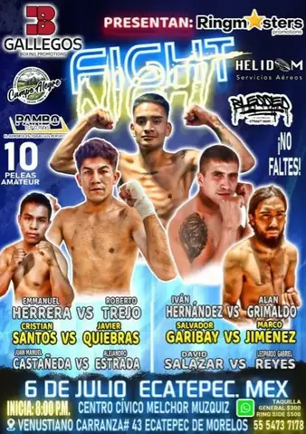 Salvador Garibay vs. César Meza Gabino, Ecatepec Fight Night | Boxing ...
