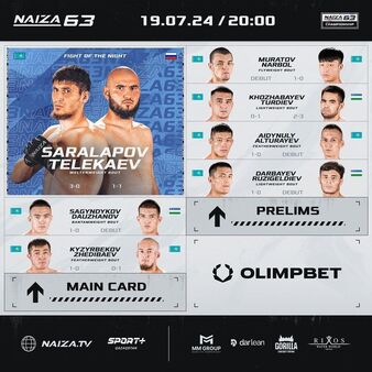 Naiza FC 63: Saralapov vs. Telekaev | MMA Event | Tapology