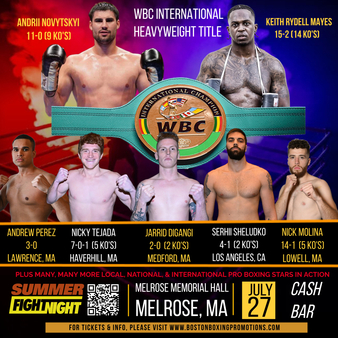 Andrii Novytskyi vs. Rydell Mayes Jr, Summer Fight Night | Boxing Bout ...