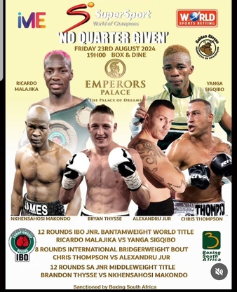 No Quarter Given: Malajika vs. Sigqibo | Boxing Event | Tapology