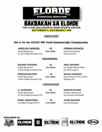 Bakbakan sa Elorde | Boxing Event | Tapology