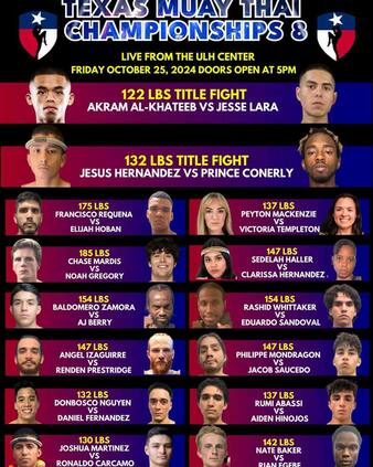Texas Muay Thai Championships 8 | Muay Thai Event | Tapology