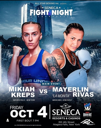 Mikiah Kreps vs. Mayerlin Rivas, Seneca Fight Night | Boxing Bout ...