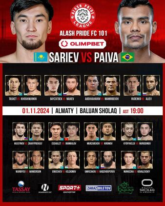 Alash Pride 101: Sariev vs. Paiva | MMA Event | Tapology