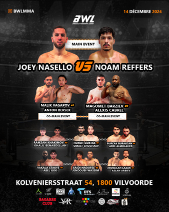 Joey Nasello vs. Noam Reffers Maza, Brussels Warriors League 1 | MMA ...