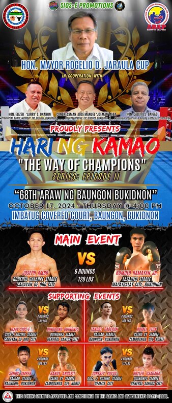 Joseph Ambo vs. Romulo Ramayan Jr, Hari ng Kamao | Boxing Bout | Tapology