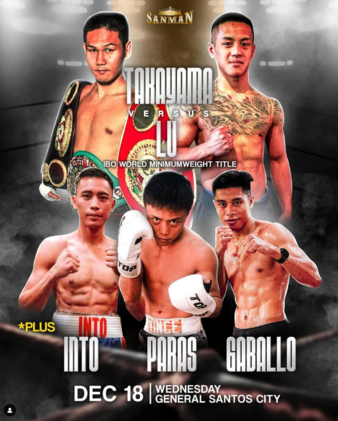 Dave Apolinario vs. Jeny Boy Boca, Takayama vs. Lu | Boxing Bout | Tapology