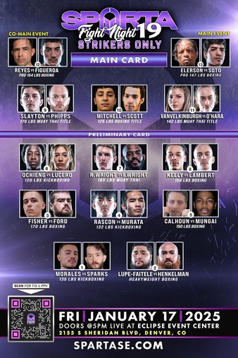 Sparta Fight Night 19: Strikers Only | Boxing, Kickboxing, & Muay Thai ...