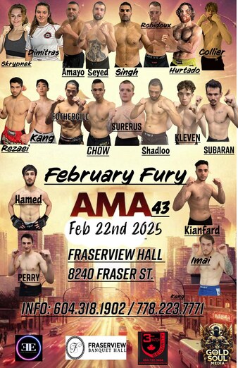 AMA 43: February Fury | MMA & Kickboxing Event | Tapology