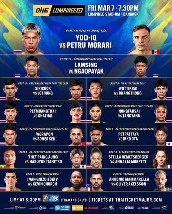 ONE Friday Fights 99 | Muay Thai, MMA, & Kickboxing Event | Tapology