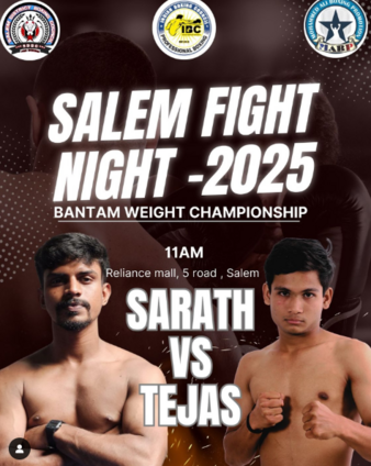 Sarath Mohan M vs. Tejas Jayendra, Salem Fight Night 2025 | Boxing Bout | Tapology
