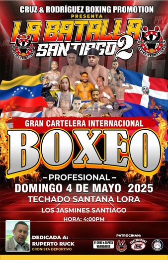 Jose Ulloa vs. Elvin De la Rosa, La Batalla de Santiago 2 | Boxing Bout ...