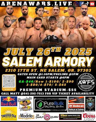 Arena Wars Fighting Series | Boxing & MMA Event | Tapology