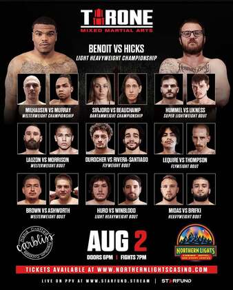 Throne MMA 13: Benoit vs. Hicks | MMA Event | Tapology