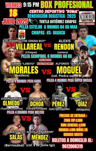Virgilio Ochoa vs. Justin Jesus Olmedo, Box Profesional | Boxing Bout ...