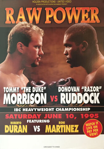 Roberto Duran vs. Roni Martinez, Morrison vs. Ruddock | Boxing Bout ...
