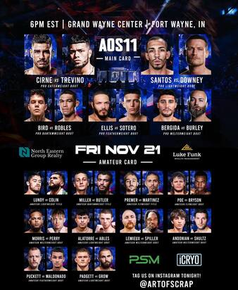 Nick Aguirre vs. Jordan Downey, Art of Scrap 11 | MMA Bout | Tapology