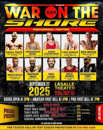 Malik Morris vs. Trae Cusac, War on the Shore XXII | Boxing Bout | Tapology