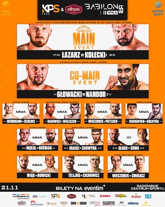 Babilon MMA 55: Łazarz vs. Kołecki 2 | MMA & Kickboxing Event | Tapology
