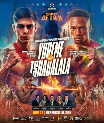 Sergio Mendoza vs. Mpumelelo Tshabalala, Yoreme vs. Tshabalala | Boxing ...