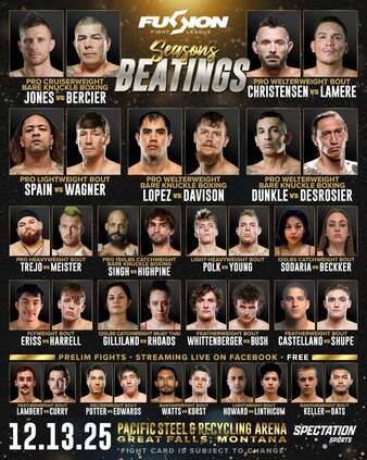 Fusion Fight League: Seasons' Beatings | MMA & Muay Thai Event | Tapology