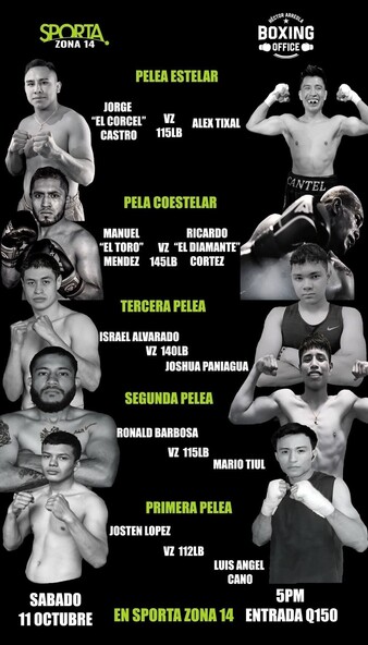 Jorge Tum Castro vs. Alex Tixal Pec, Boxeo Profesional | Boxing Bout ...