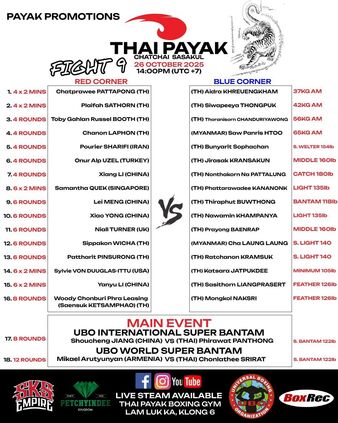 Thai Payak Fight 9 | Boxing Event | Tapology