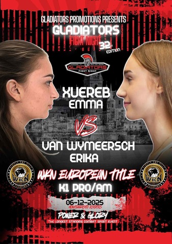 Erika Van Wymeersch vs. Emma Xuereb, WKN Gladiator Fight Night ...