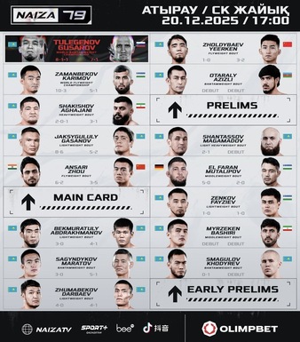 Naiza FC 79: Tulegenov vs. Gusarov | MMA Event | Tapology