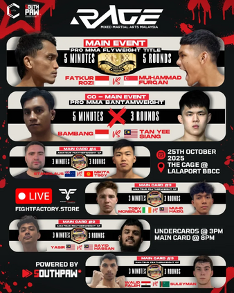 Rage MMA Malaysia 10: Season 3 Grand Prix Quarter Finals | MMA Event ...