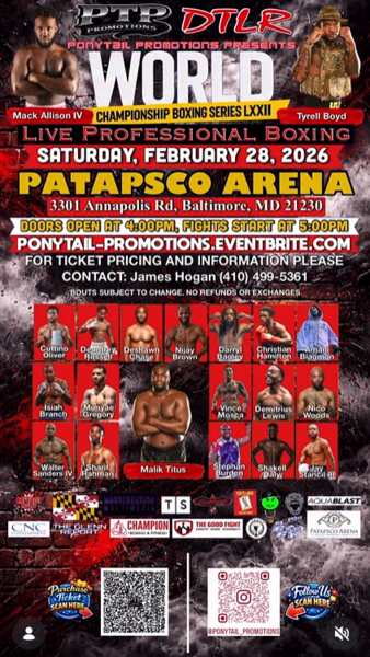 Amani Blagmon vs. Jameel Hooper, World Championship Boxing Series LXII ...