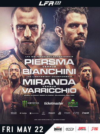 LFA 233: Piersma vs. Bianchini | MMA Event | Tapology