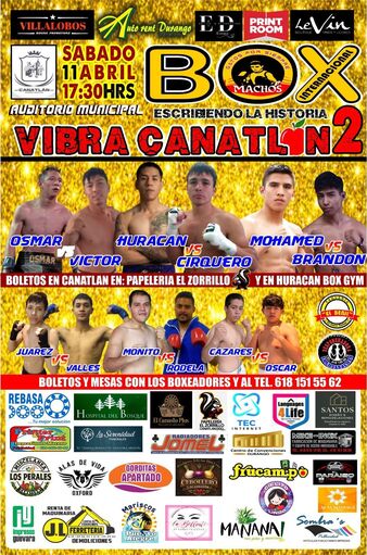 Victor Manuel Cazares vs. Oscar David Salas, Vibra Canatlan | Boxing ...