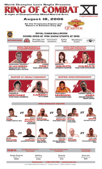 Phillipe Nover vs. Dave Drago, Ring of Combat 11 | MMA Bout | Tapology