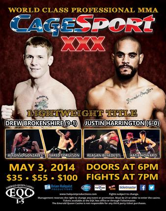 Justin Harrington vs. Drew Brokenshire, CageSport 30 | MMA Bout | Tapology