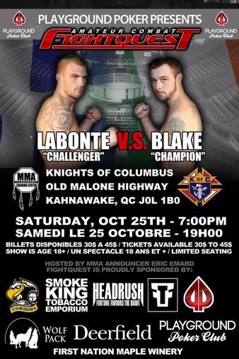 Frederik Dupras vs. Vincent Morin, Fightquest 30 | MMA Bout | Tapology