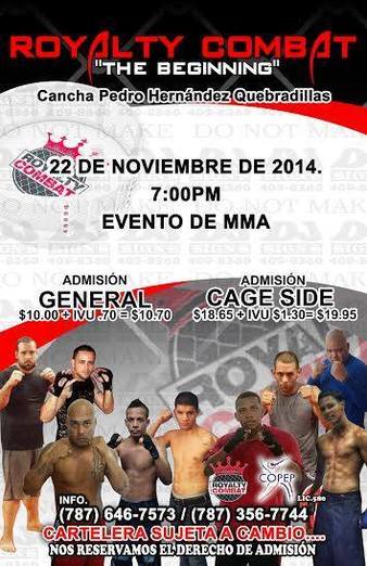 Royalty Combat 1: The Beginning | MMA Event | Tapology