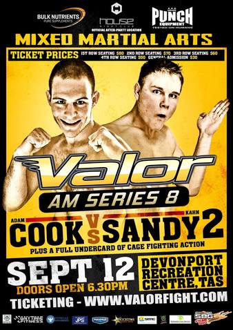 Adam Cook vs. Kahn Sandy II, Valor Fight AM Series 8 | MMA Bout | Tapology